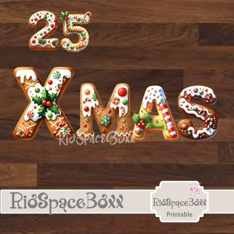 Christmas Alphabet Clipart, Cookie Alphabet Png, Christmas Letter ...