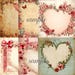 Vintage Love Heart Digital Paper, Vintage Valentines, Rose Valentines ...