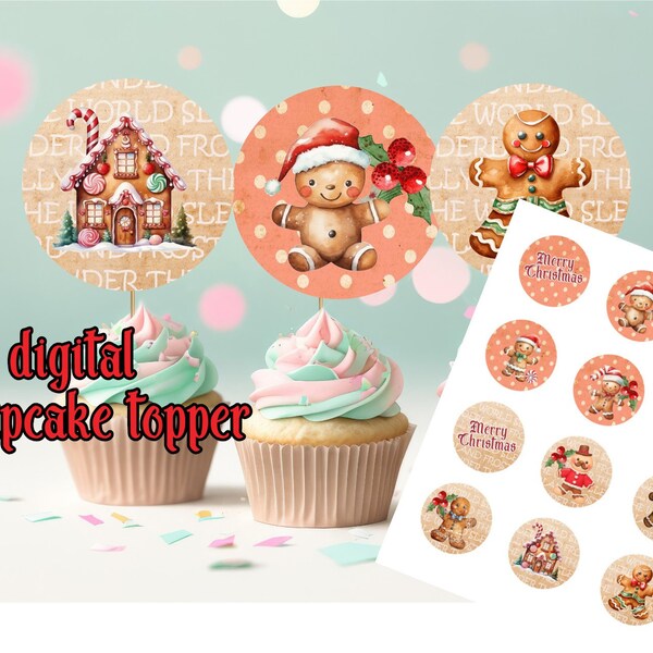 Santa Claus Cupcake Topper, Santa, Santa Claus, Christmas Cupcake ...