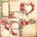 Vintage Love Heart Digital Paper, Vintage Valentines, Rose Valentines ...
