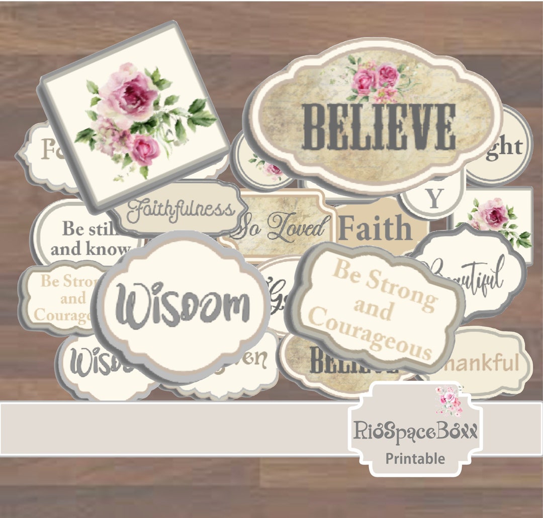 Faith Quote Labels, Bible Journaling Stickers (printable) - Etsy