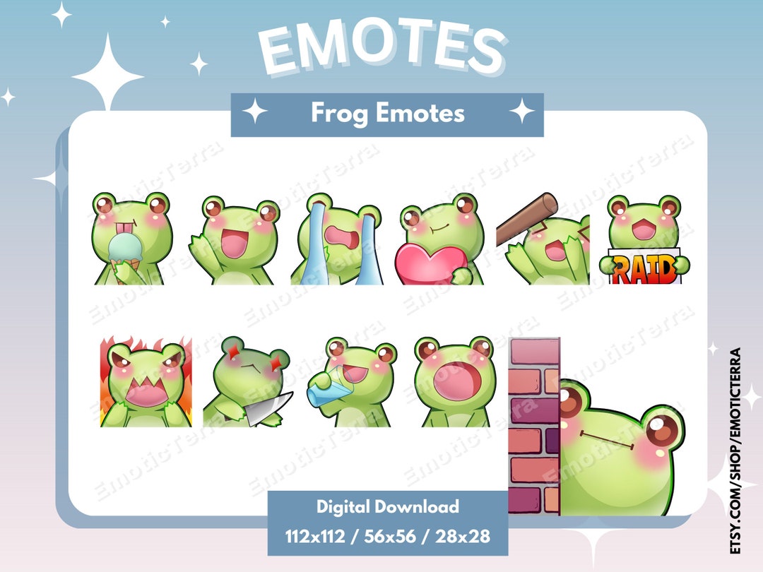 Cute Frog Emote for Twitch, Youtube, Discord. Cute Chibi Emote for ...