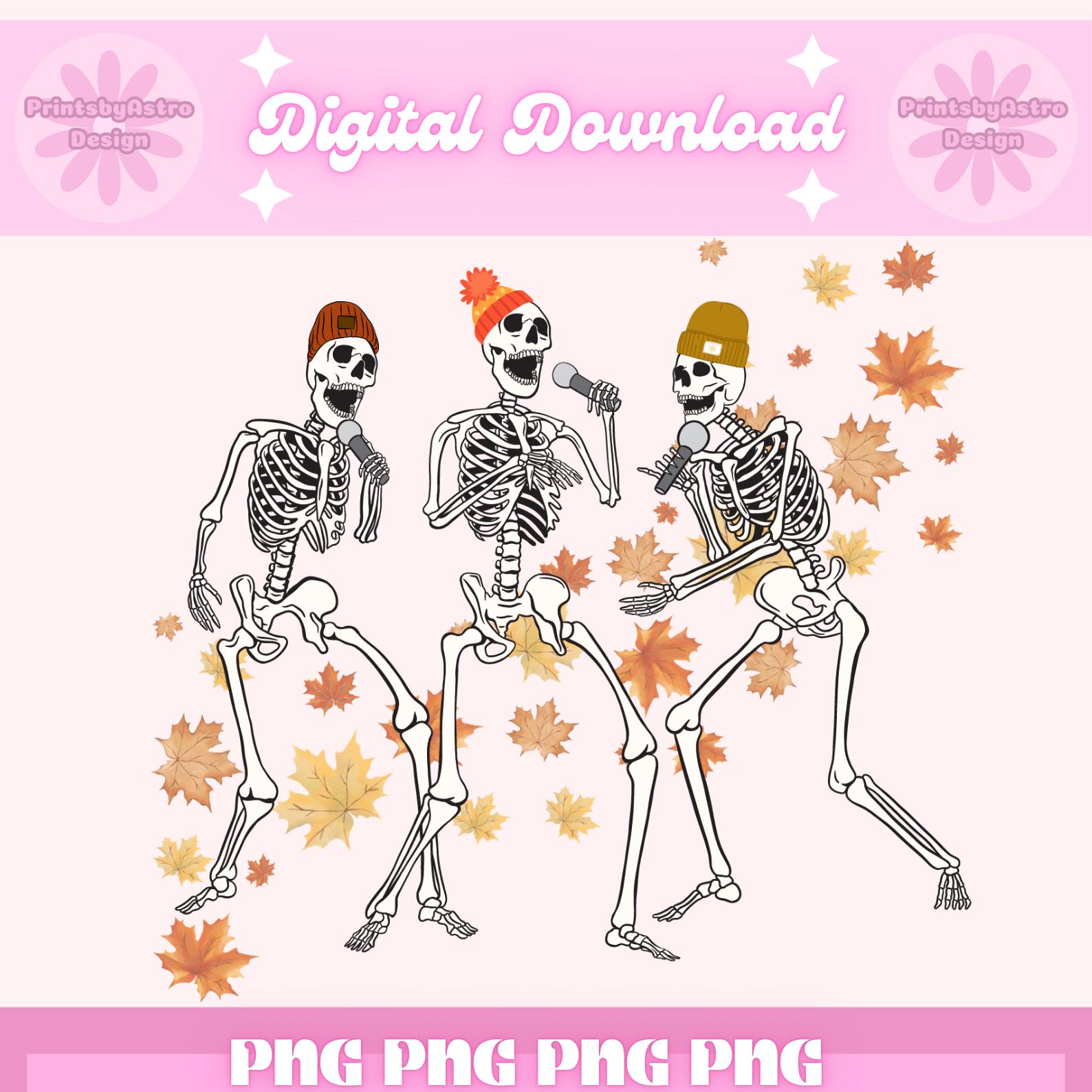 Retro Skeleton Dancing Png, Fall Skeleton Png Svg, Skeleton Png,fall ...