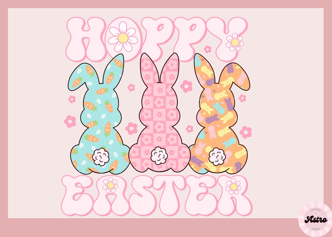 Groovy Bunny Png, Retro Groovy Easter Png, Easter Sublimation Design ...