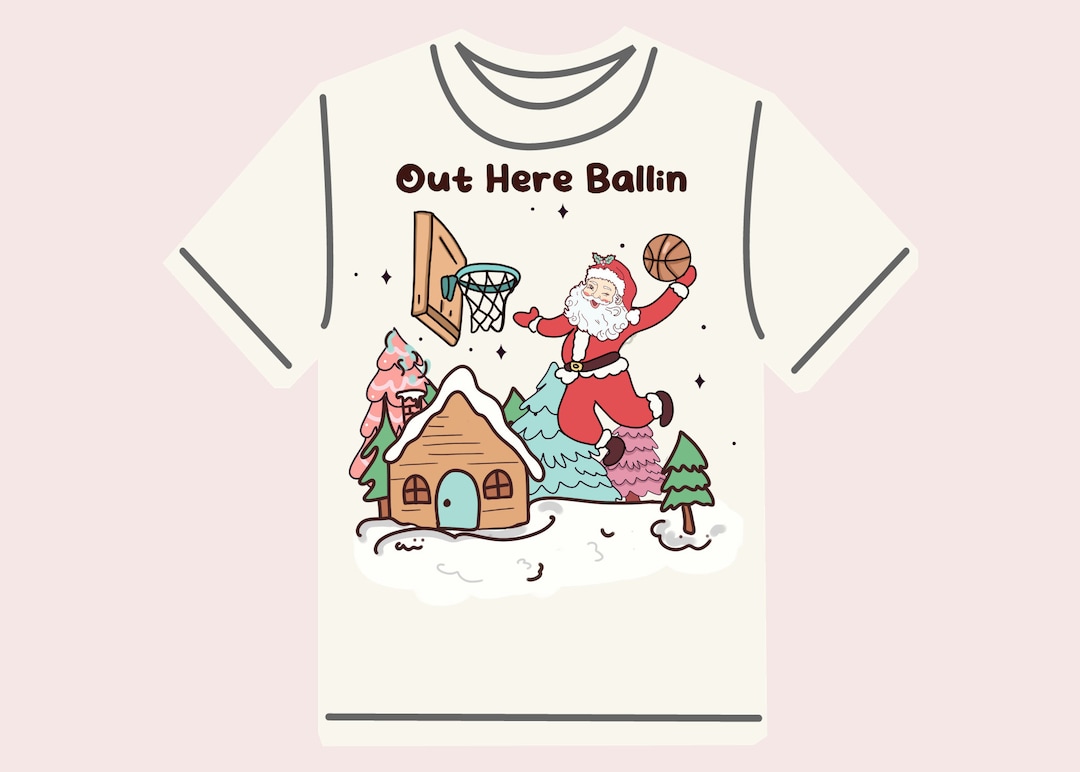 Out Here Ballin Funny Christmas Png, Holiday PNG Sublimation, PNG Santa ...