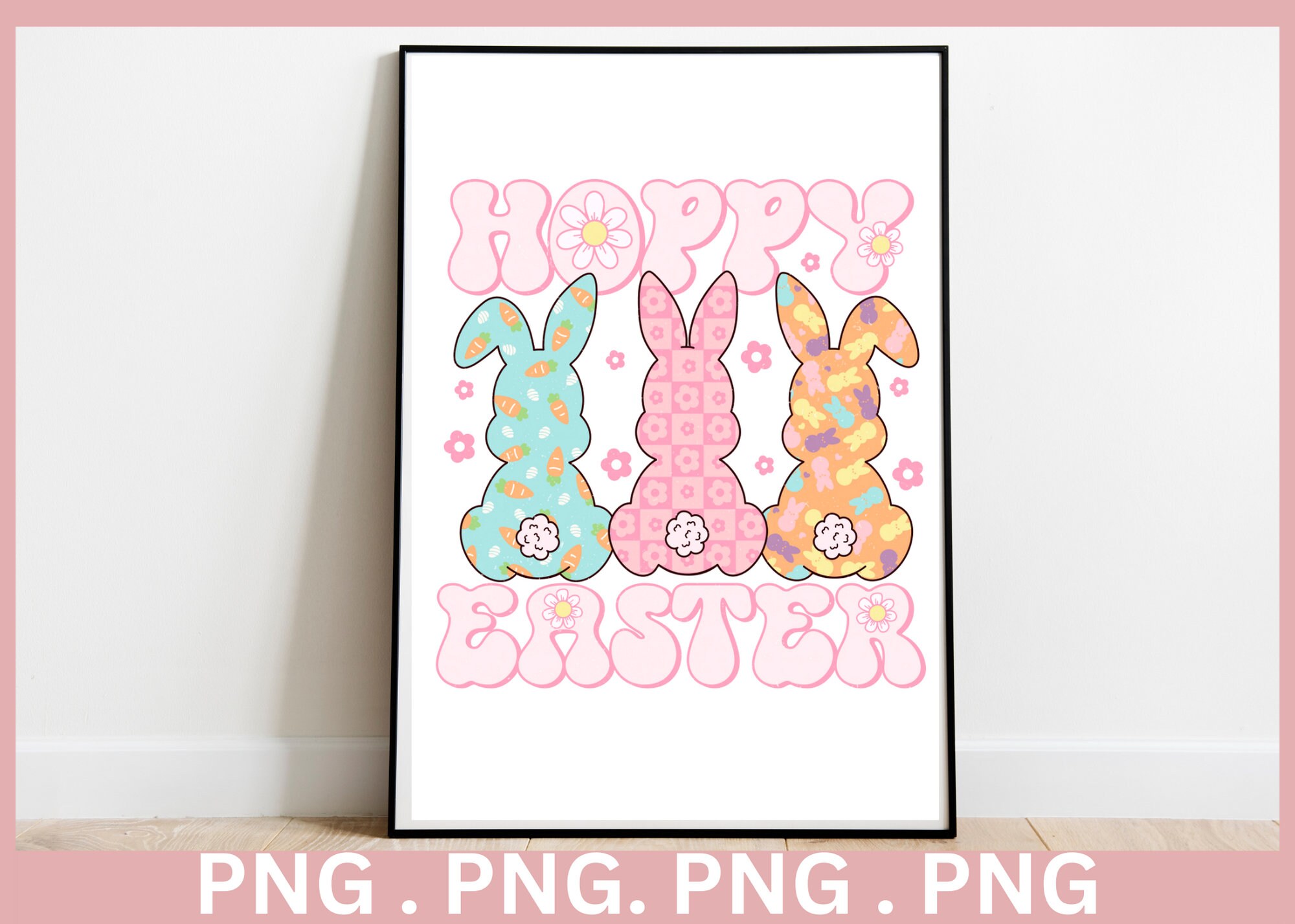 Groovy Bunny Png, Retro Groovy Easter Png, Easter Sublimation Design ...