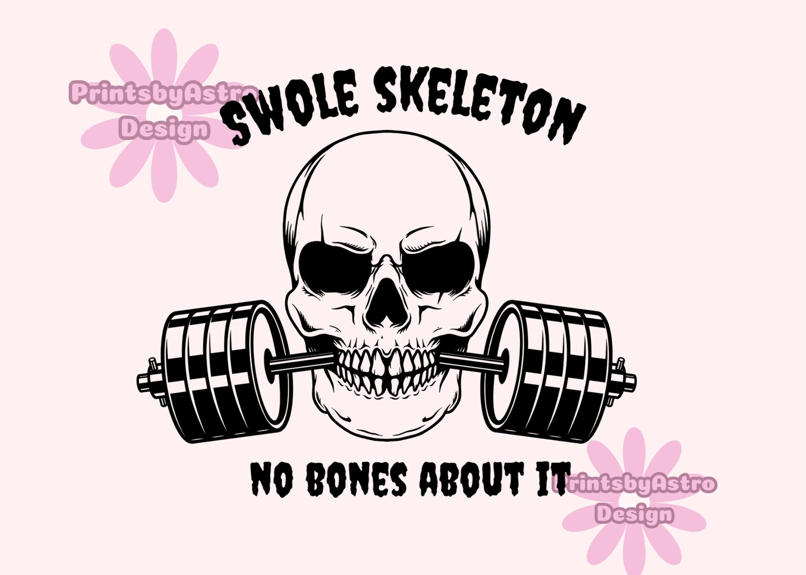 Funny Skeleton Png, Swole Skeleton No Bones About It Png, Retro ...