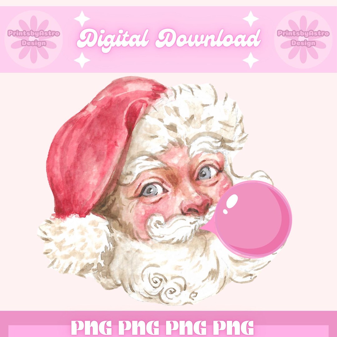 Vintage Christmas PNG, Retro Girly Santa Coquette Png, Merry Christmas ...