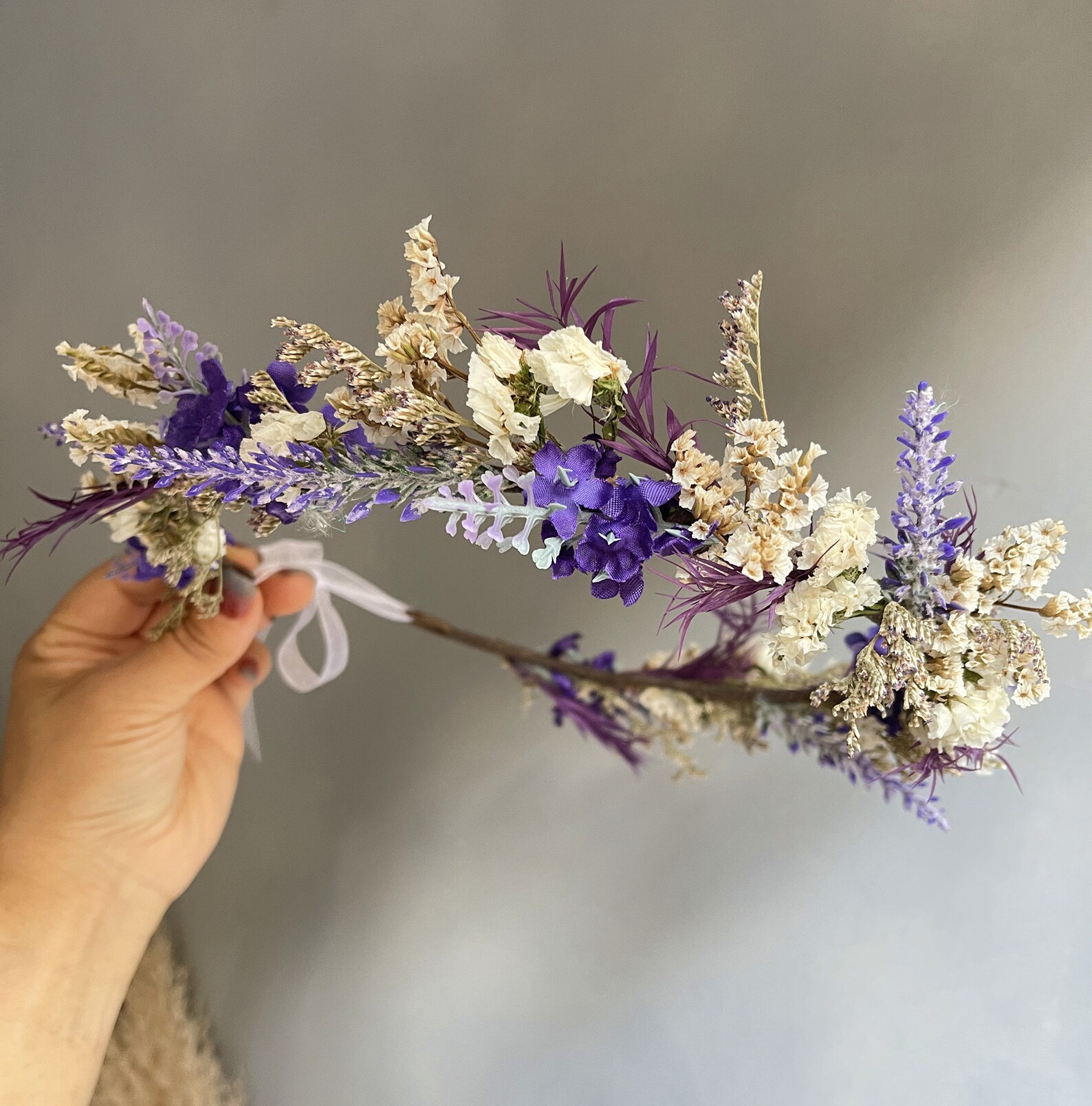 Purple Lavender Crown Country and Bohemian Hair Wreath - Etsy