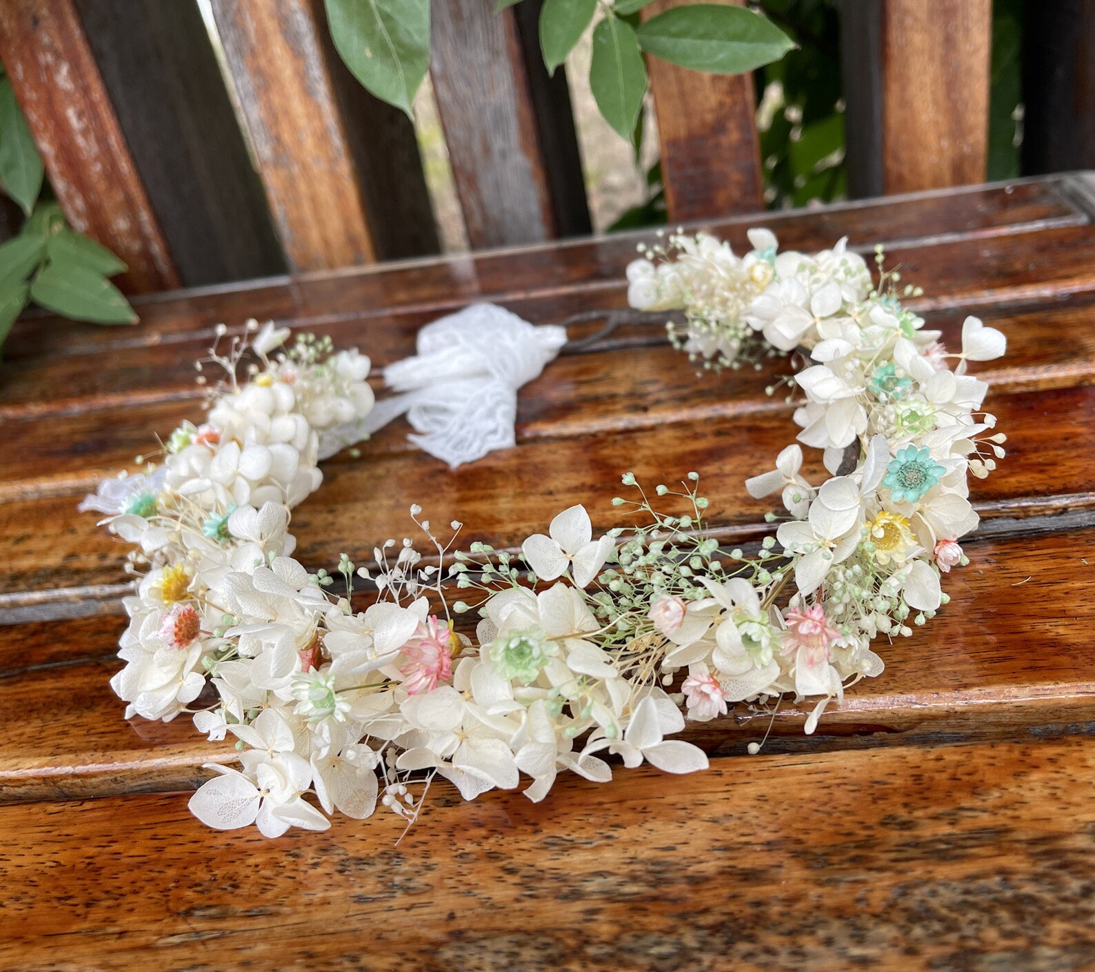 Pom-pom Flower Crown Dried Flower Crown Ivory Bridesmaid - Etsy
