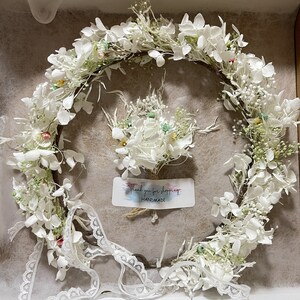 Ivory Pom-pom Dried Flower Crown: Wedding Hair Tiara - Etsy
