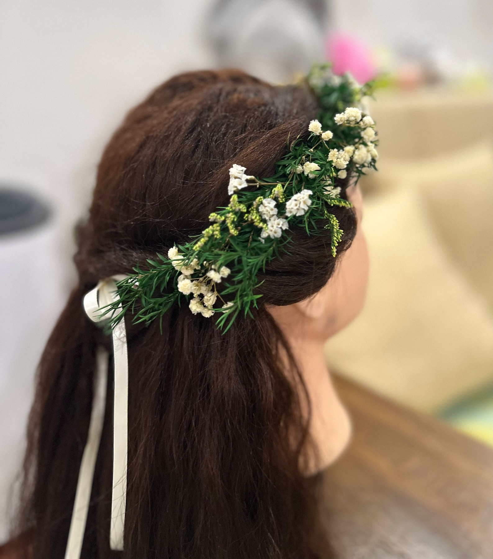 Baby's Breath Flower Crown: Greenery Bridal Wreath, Dried Flower ...