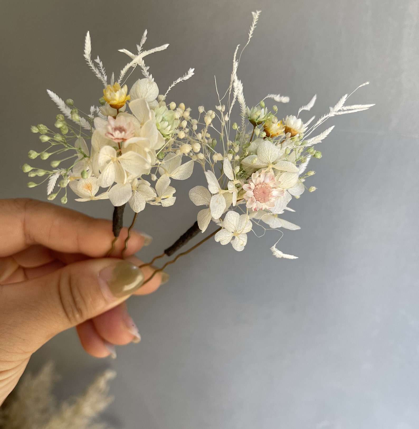 Pom-pom Flower Crown Dried Flower Crown Ivory Bridesmaid - Etsy