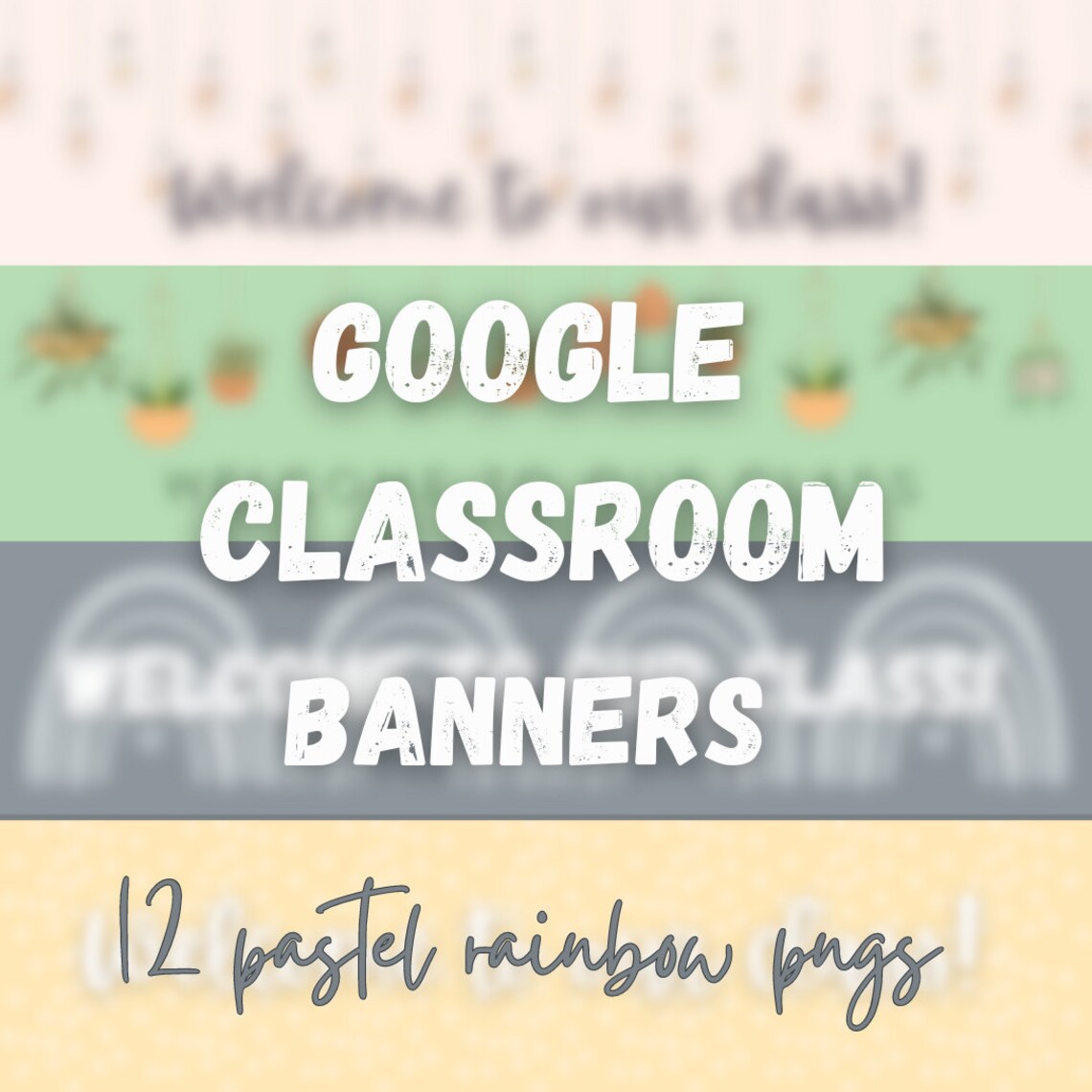 12 Google Classroom Headers Pngs Rainbow Pastel - Etsy