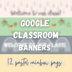 12 Google Classroom Headers Pngs Rainbow Pastel - Etsy