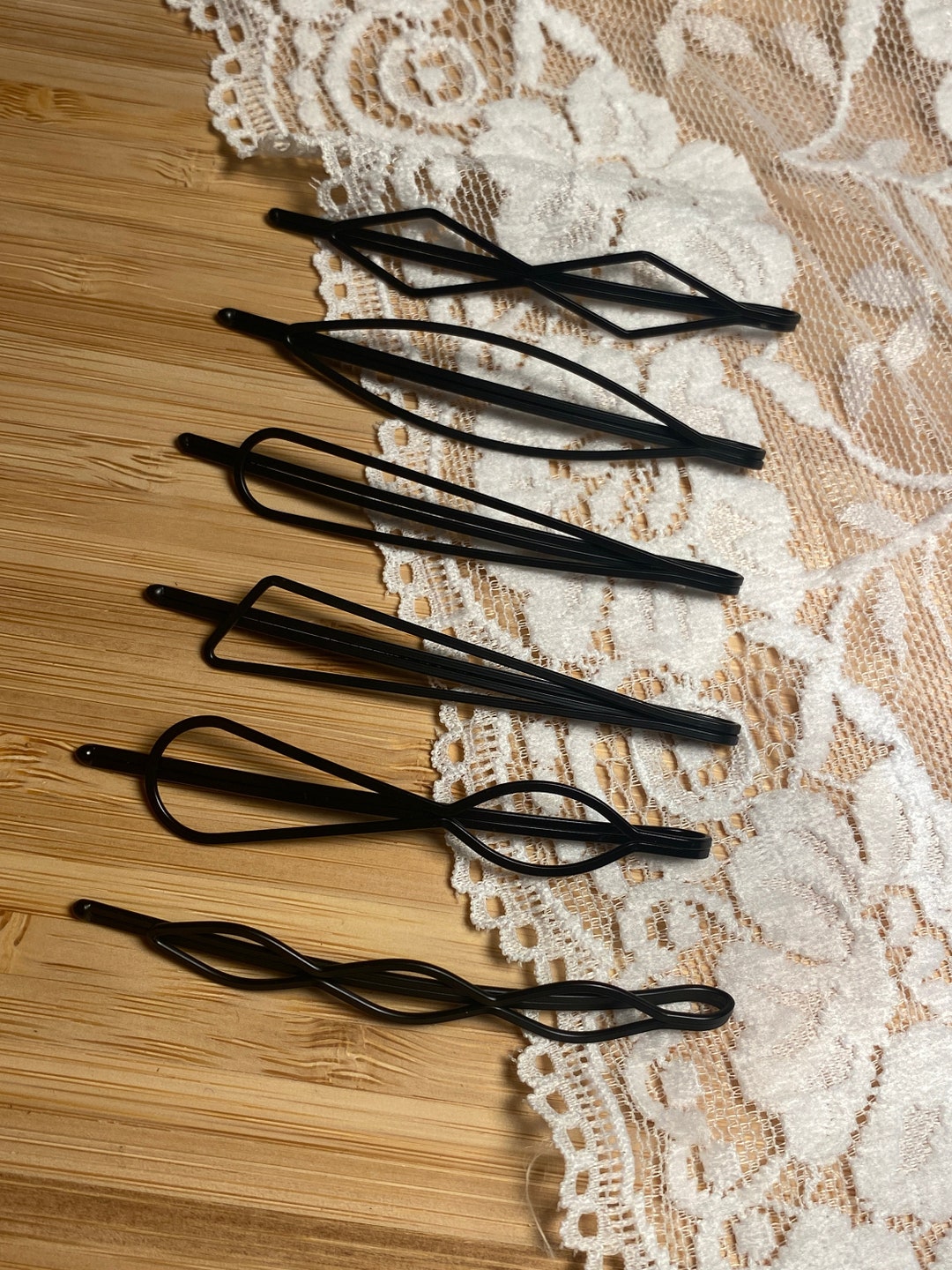 Black Hairpin, Geometric Style, Hair Clip, Bobby Pin, Set of 2 - Etsy