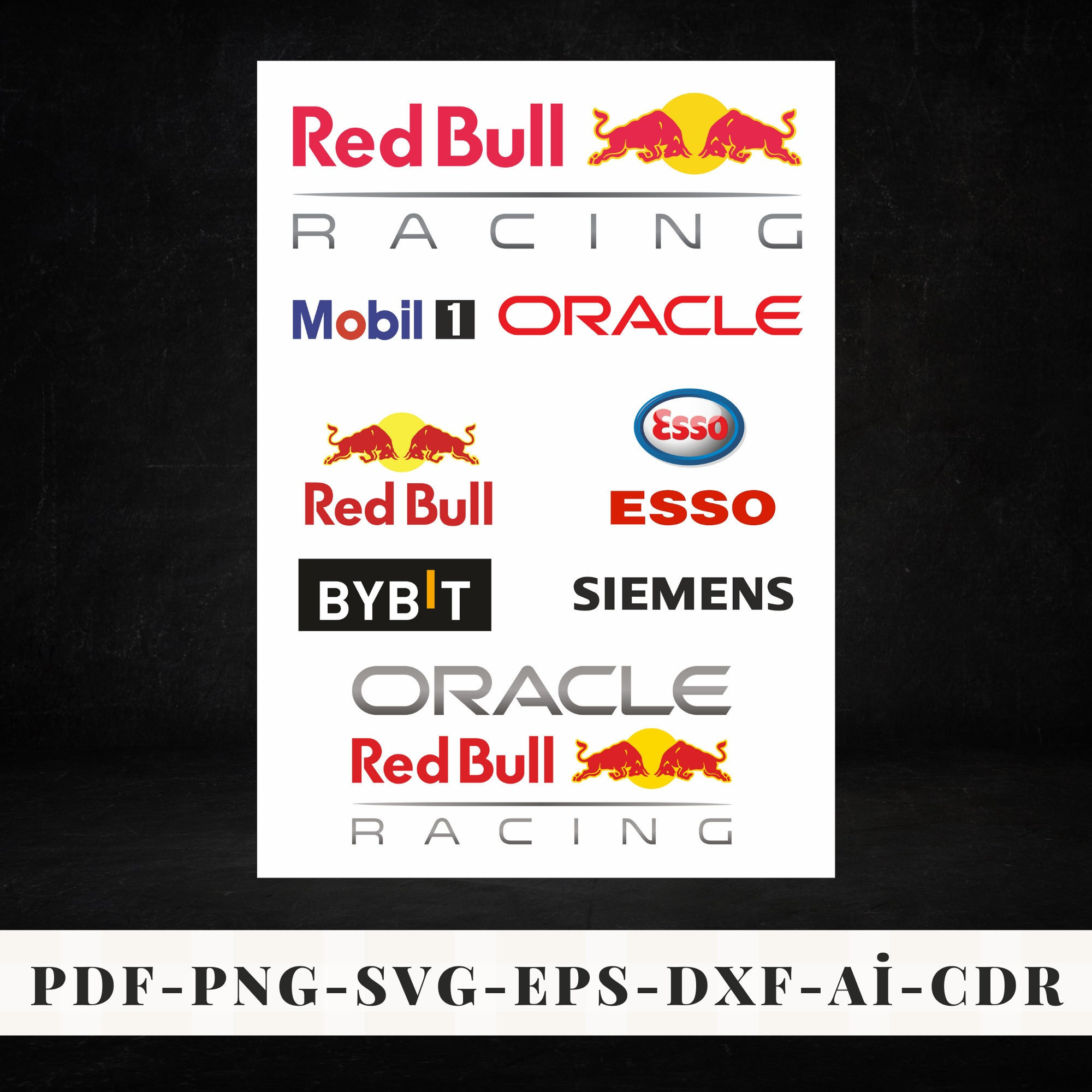 Redbull Racing Team Logo Pack F1 Redbull SVG F1 Redbull - Etsy