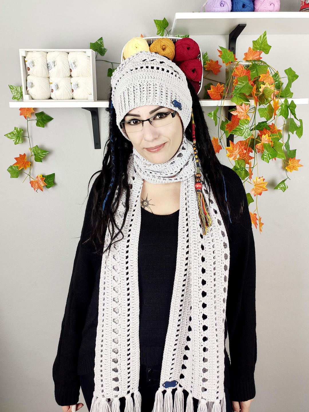 Winter Scarf & Dreadlocks Tube Hat, Classic Fringe Handmade Scarves - Etsy