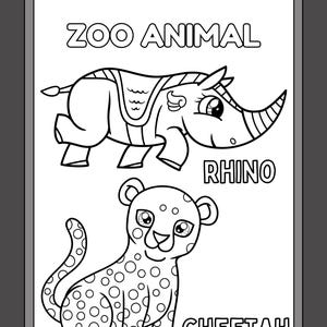 Colorful Safari Adventure: Zoo Animals Coloring Book - Etsy