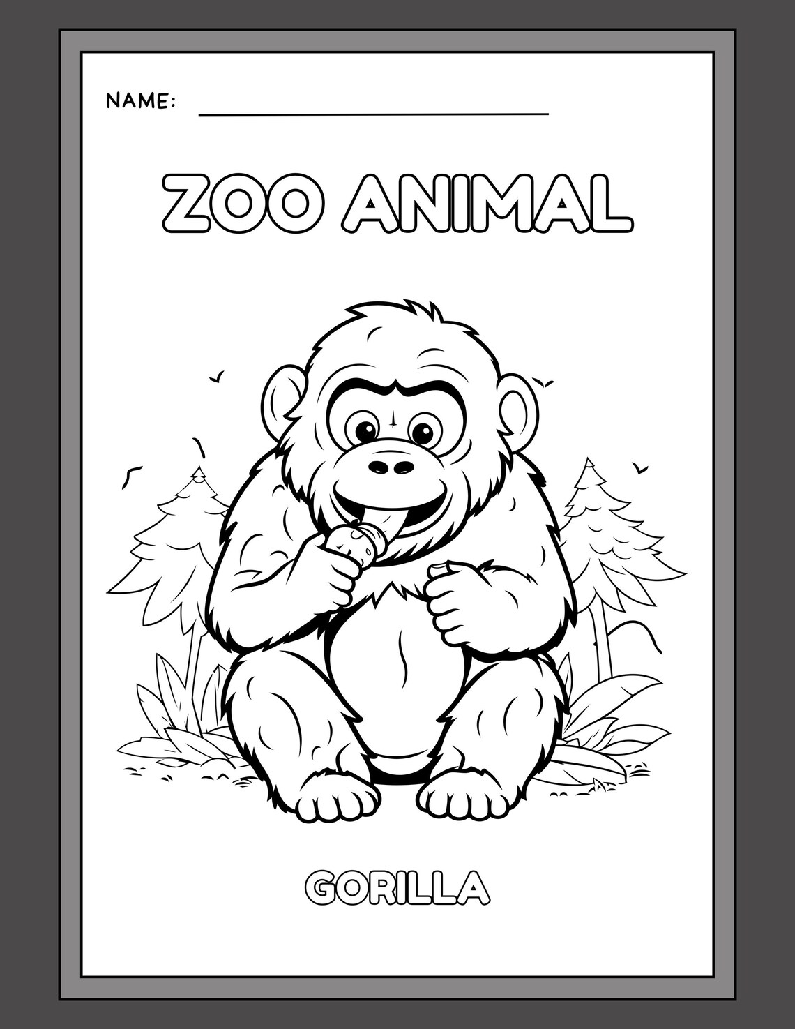 Colorful Safari Adventure: Zoo Animals Coloring Book - Etsy
