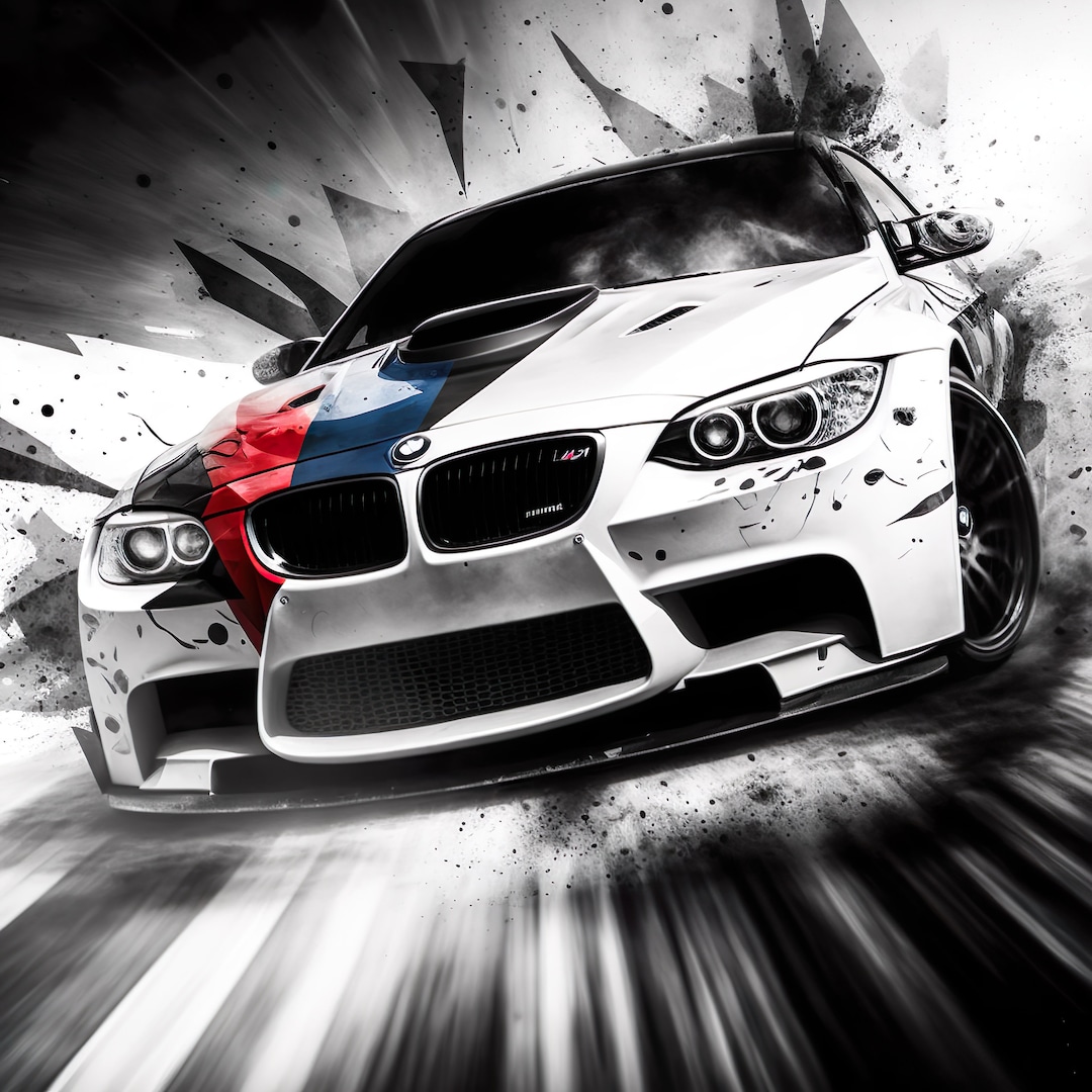 BMW Inspired Art, Car Enthusiast Art, Digital Car Art, BMW M4 M3, Cool ...