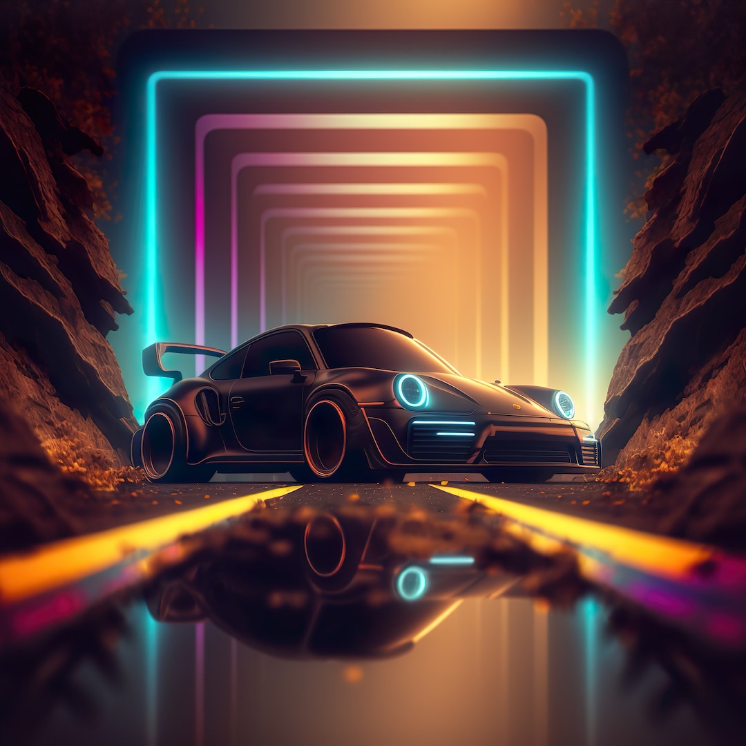 Porsche Race Car Digital Print, Car Enthusiast Art, Digital Car Art ...