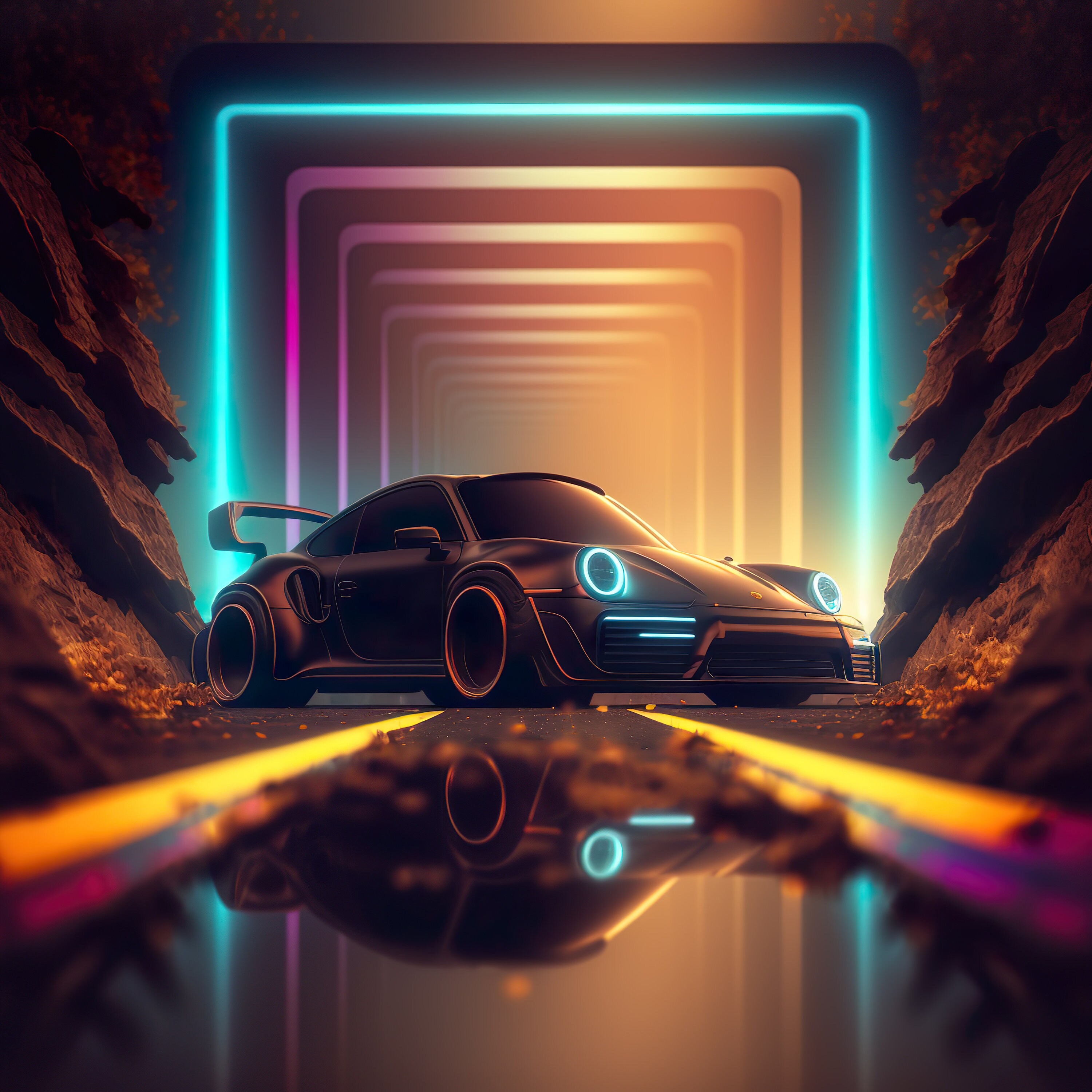 Porsche Race Car Digital Print, Car Enthusiast Art, Digital Car Art ...