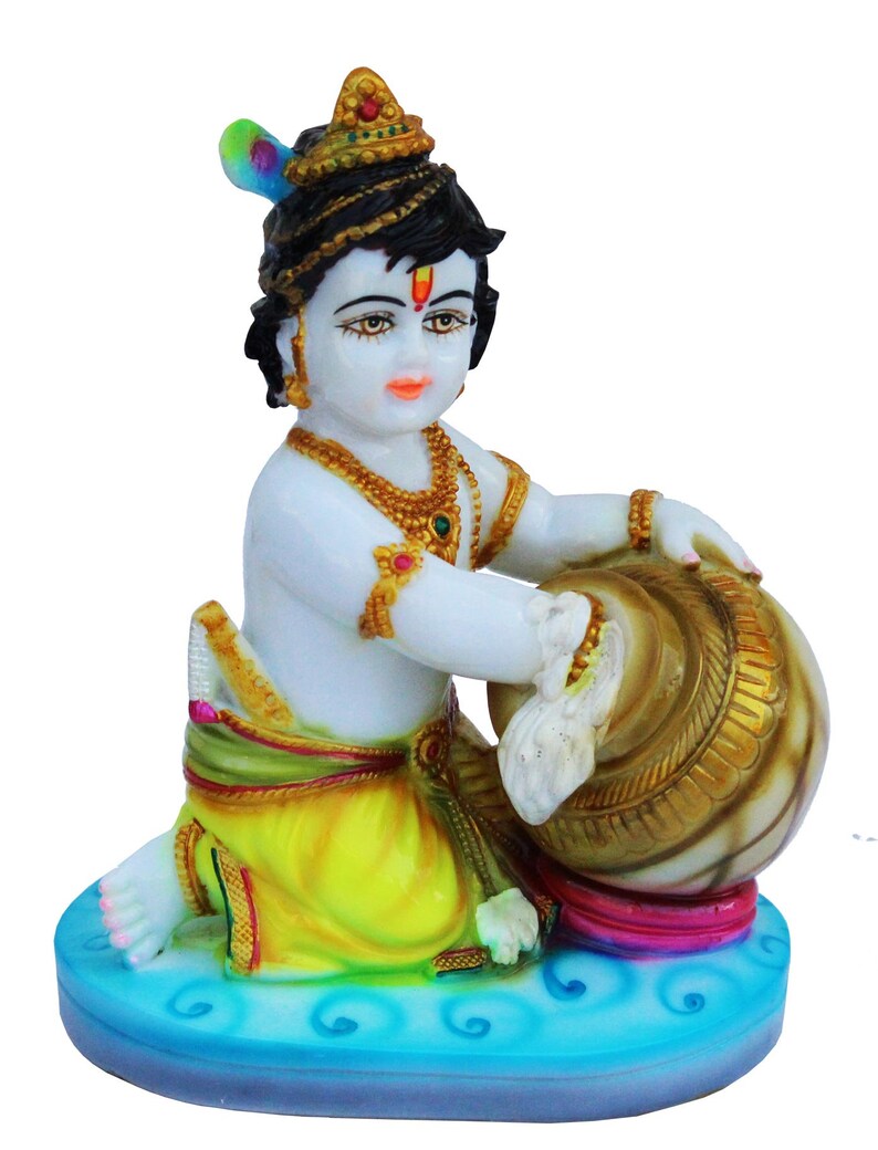 Baby Krishna Laddu Gopal Statue Makhan Chor Krishna Idol Hindu Gifts ...