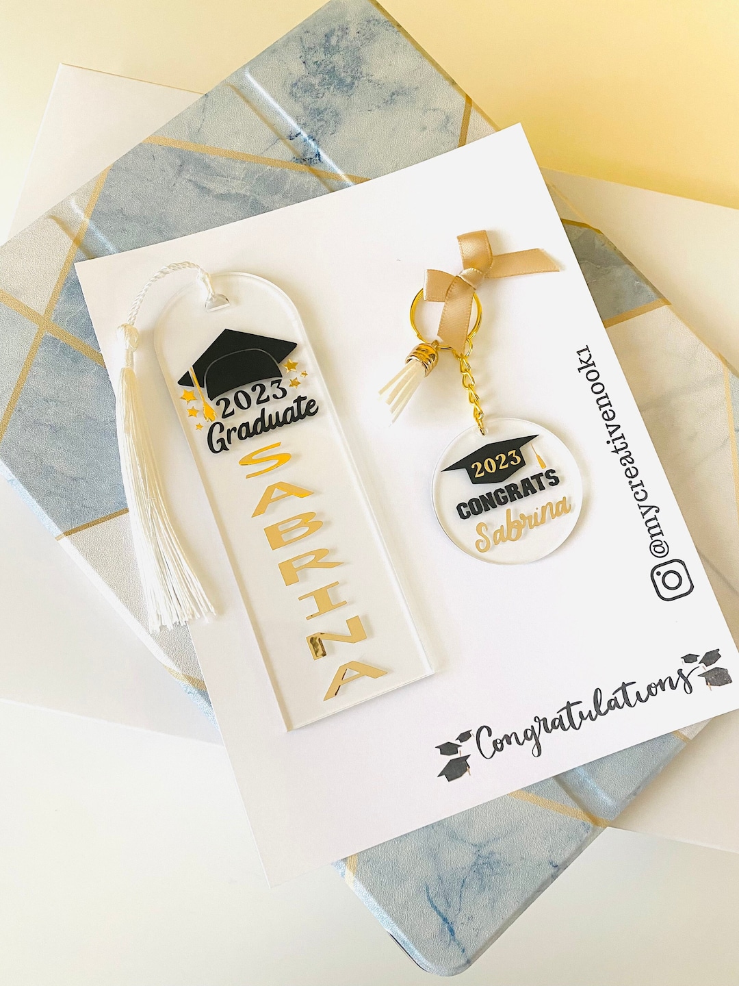 Personalized Graduation Bookmark and Keychain Set / Graduation Gift ...