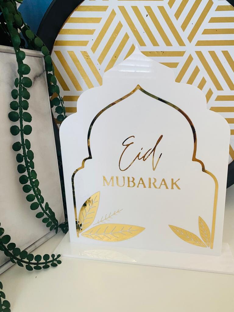 7x9 Mosque Shaped Acrylic Eid Sign / Eid Decor / Eid Sign / - Etsy
