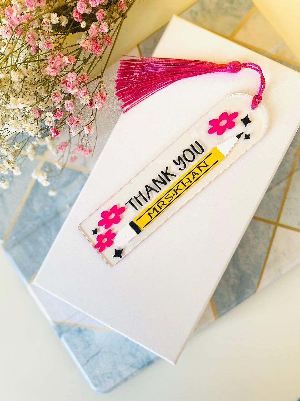 Personalized Bookmark Keychain Set for Teacher / Teachers Gift ...