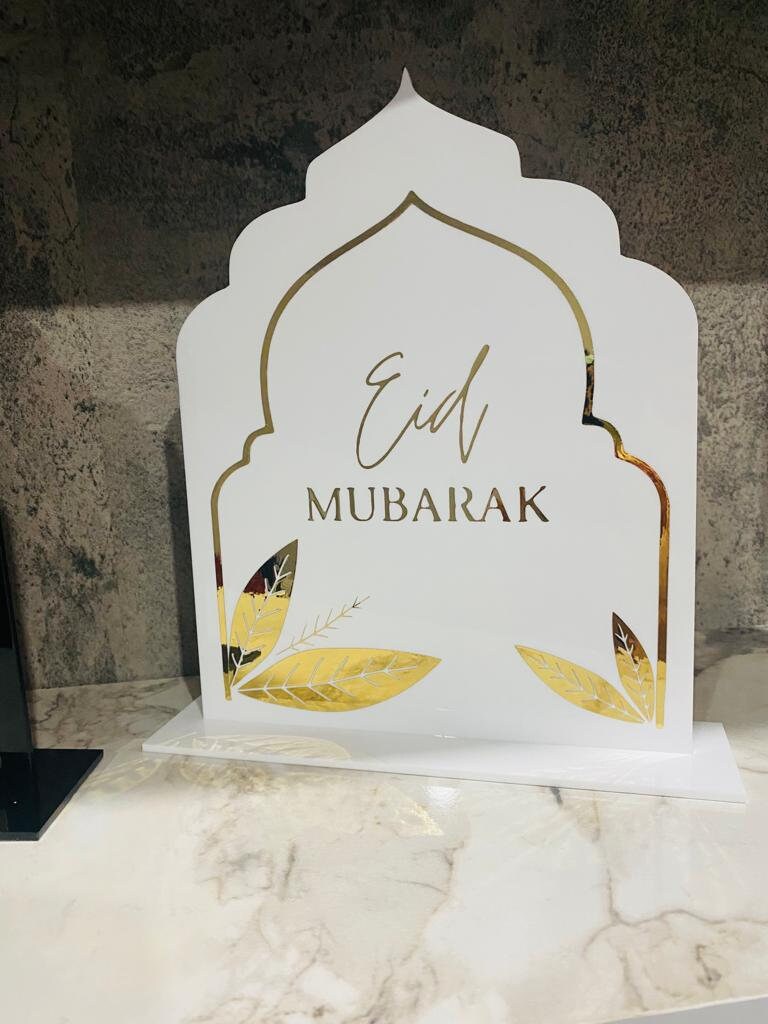 7x9 Mosque Shaped Acrylic Eid Sign / Eid Decor / Eid Sign / - Etsy
