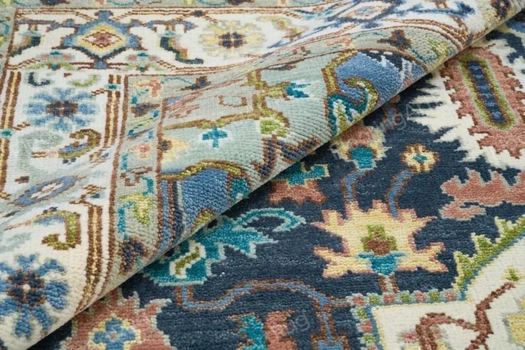 10x14 12x15 Blue Light Colour Floral Rug Large Size Oushak Rug Luxury ...