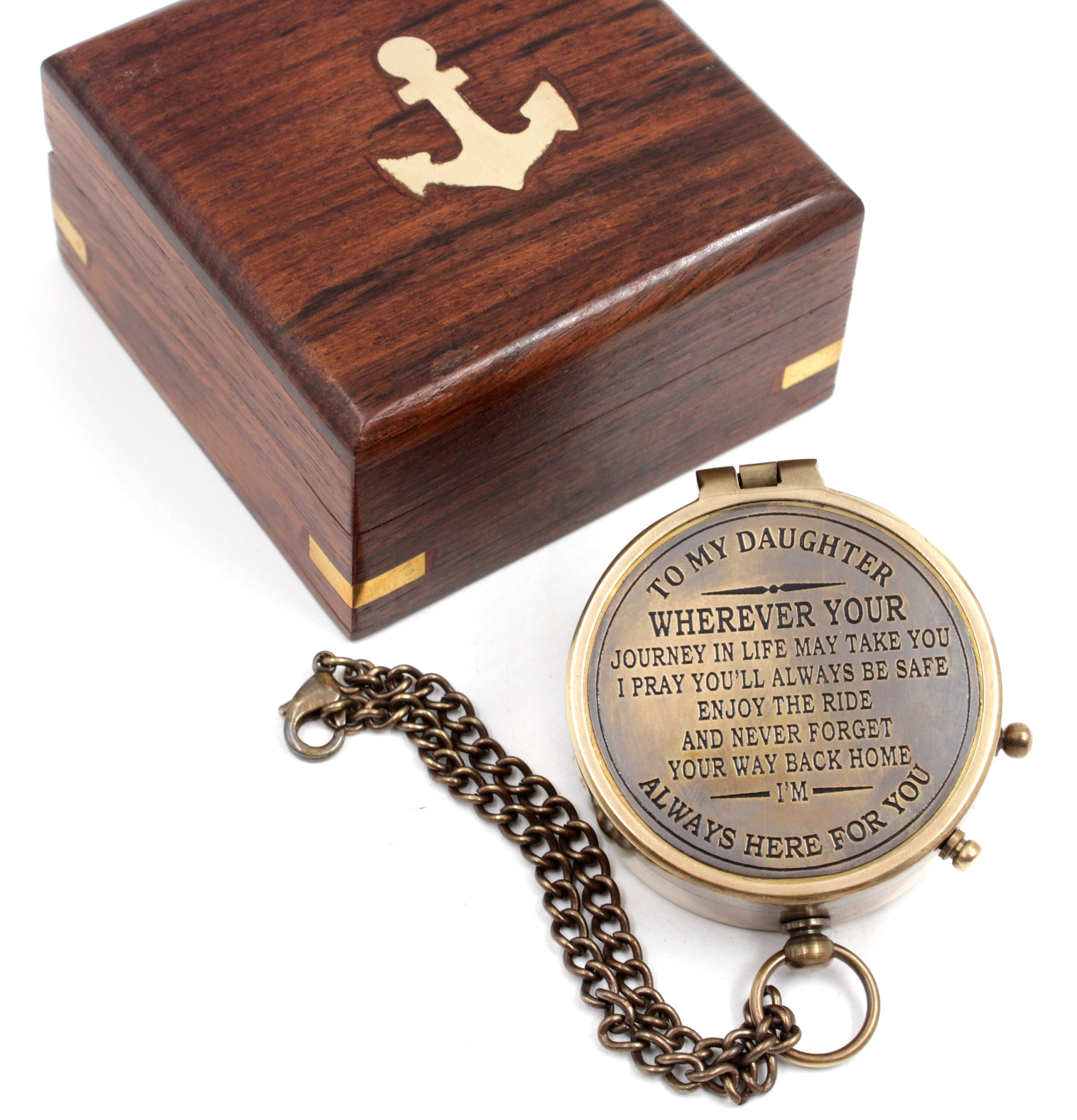 To My Daughter Graduation Day, Birthday Gifts Camping Compass Engraved ...