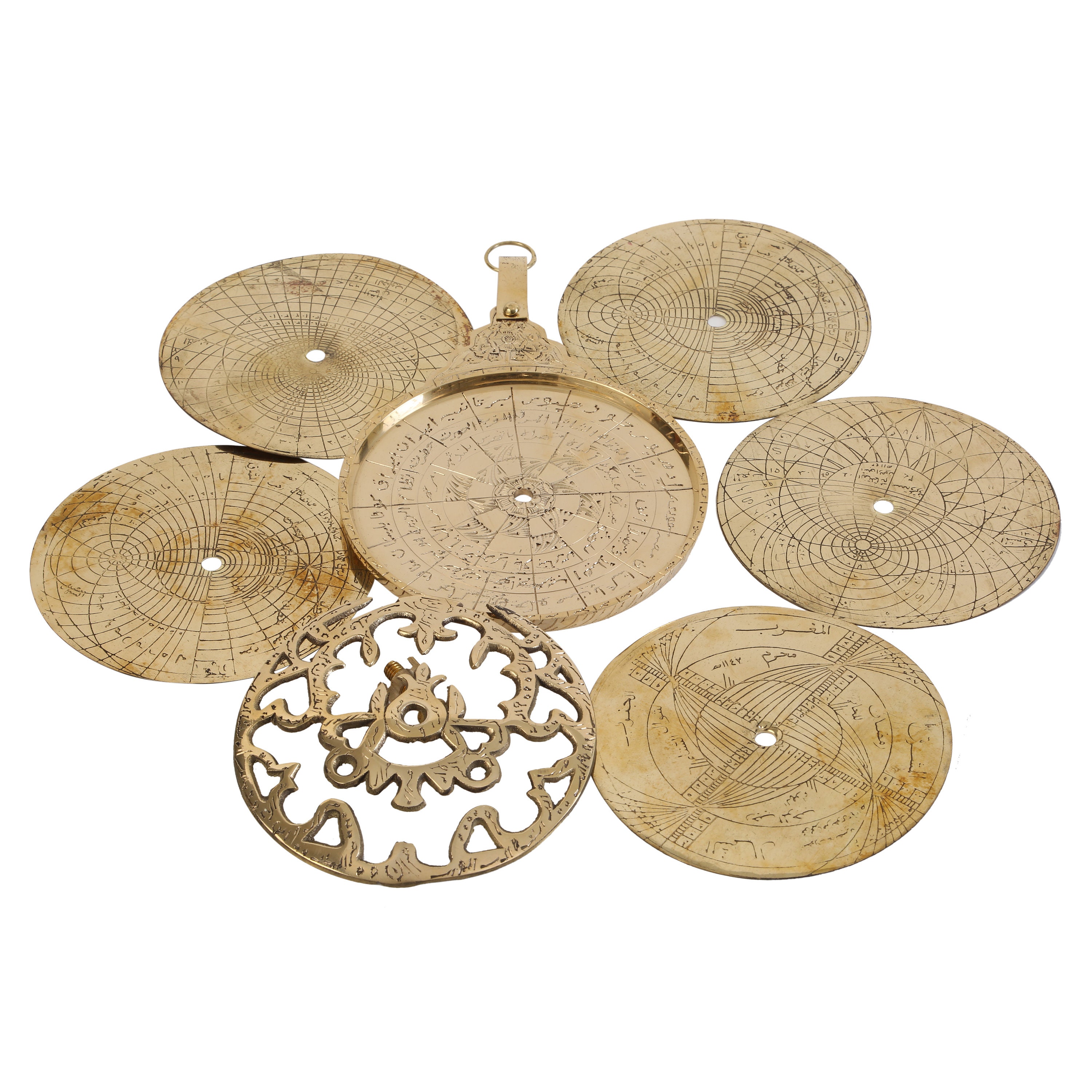 10.5" Hanging Brass Arabic Astrolabe Globe Maritime Navigational ...