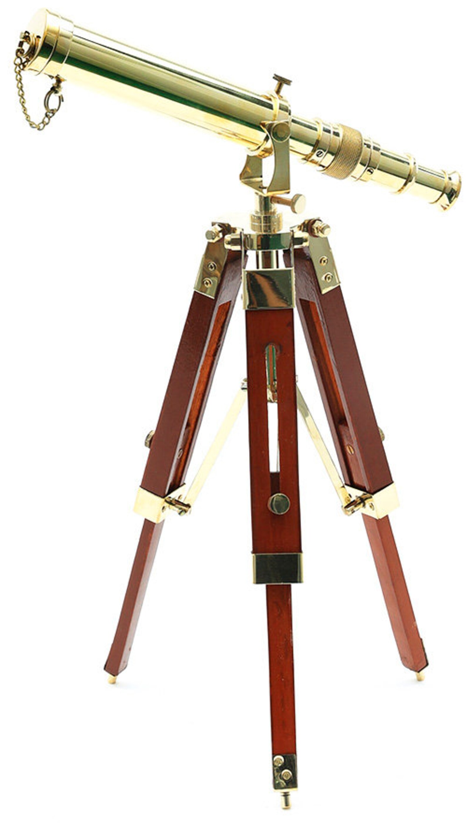 Brass Telescope on Tripod Stand Use for Home Decor & Table Accessory ...