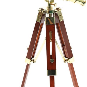 Brass Telescope on Tripod Stand Use for Home Decor & Table Accessory Nautical Spyglass Telescope ...