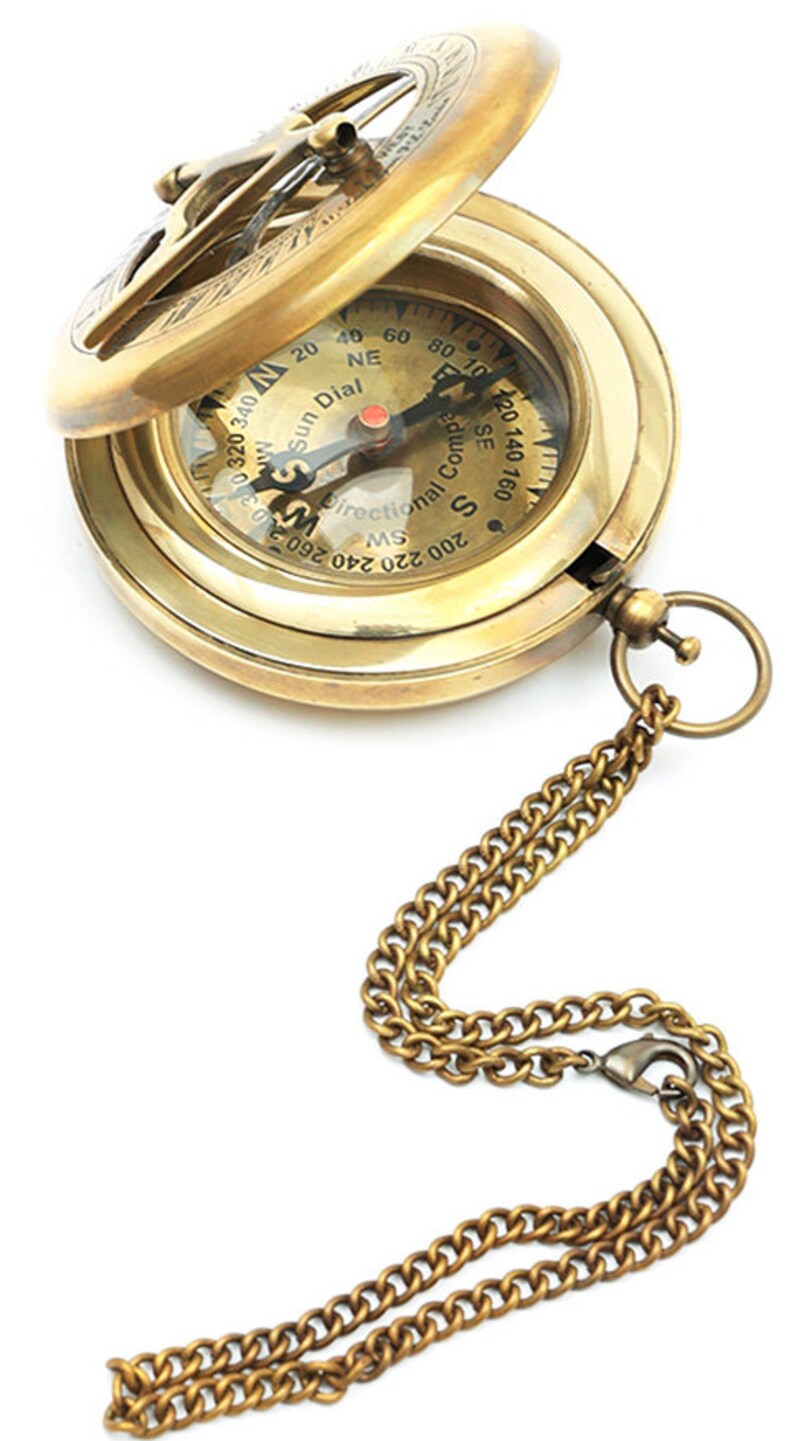 Sundial Compass, Steampunk Brass Sundial Compass, Sundial Watch With ...