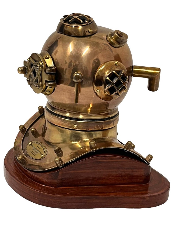 Scuba Diving Brass Helmet Deep Sea Diver Helmets With Wood Base ...