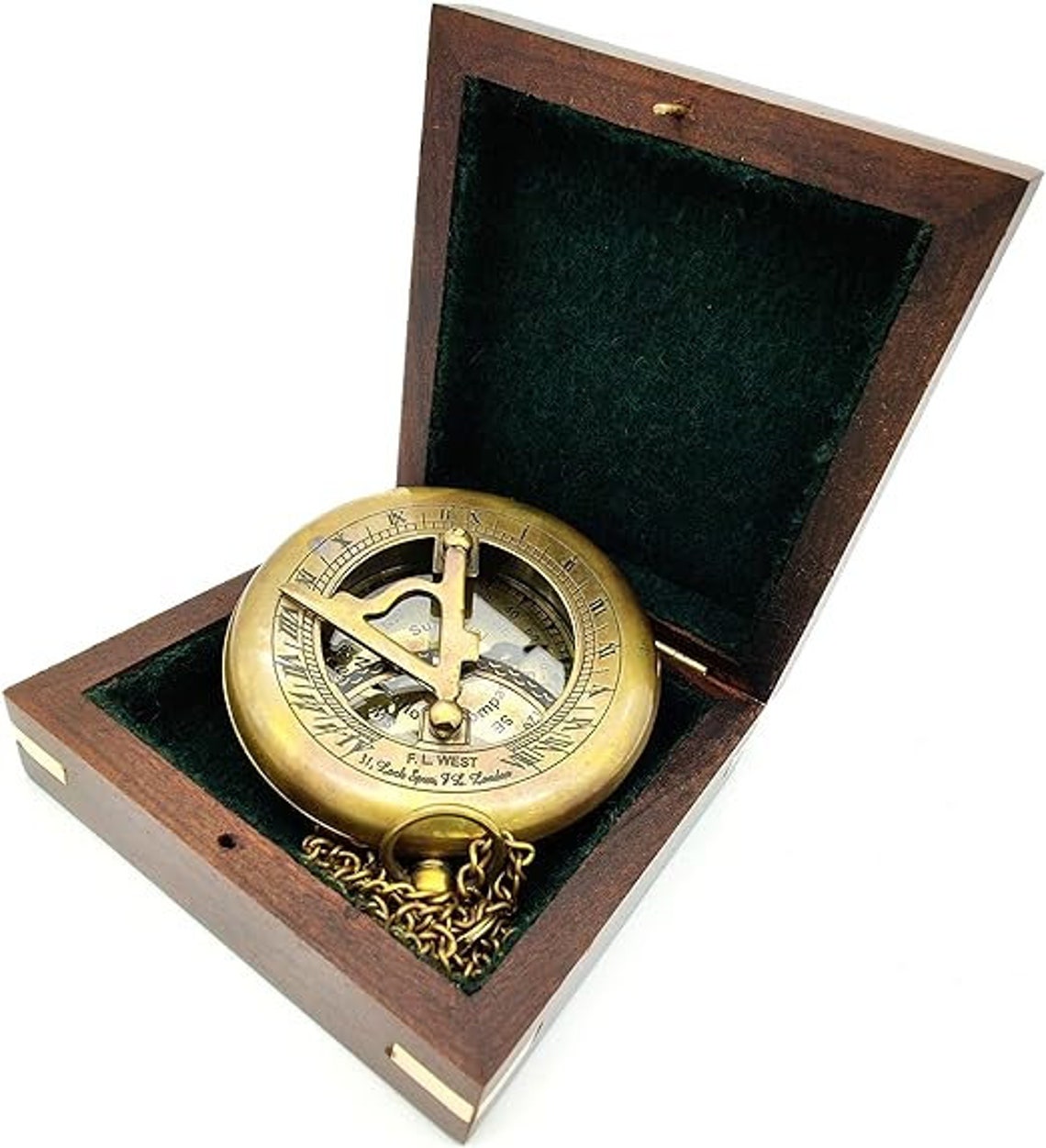 Sundial Compass, Steampunk Brass Sundial Compass, Sundial Watch With ...