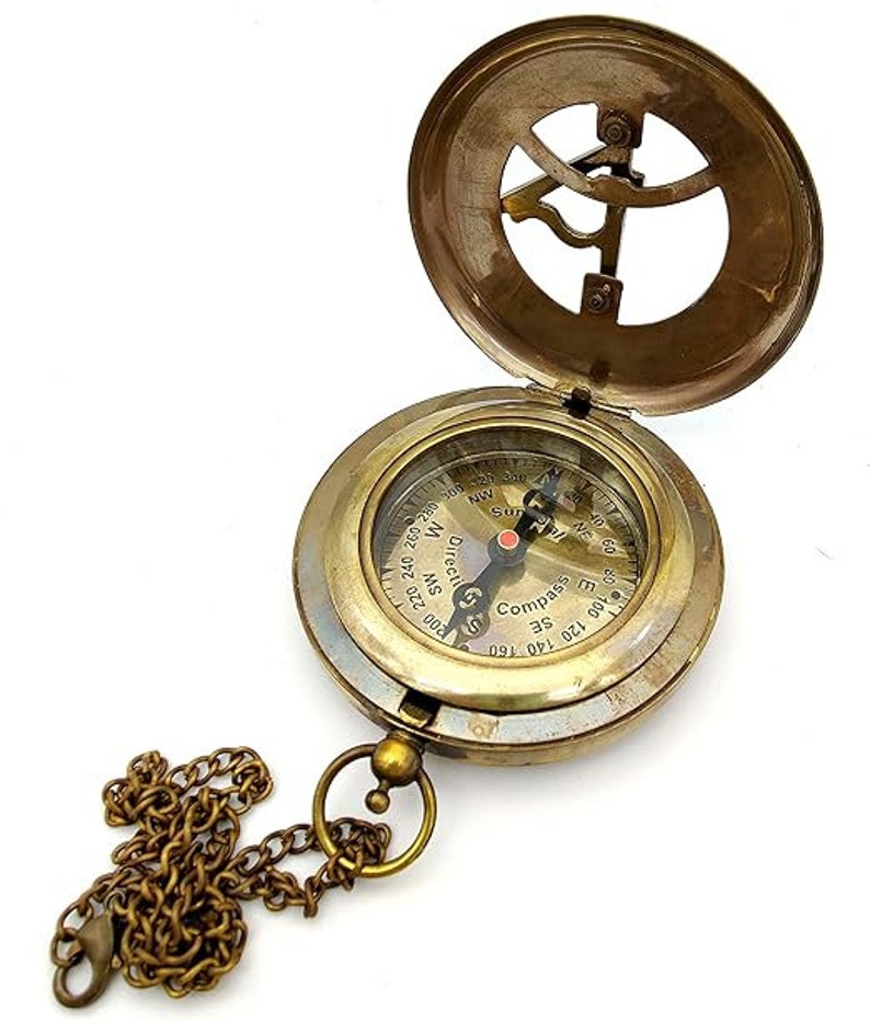 Sundial Compass, Steampunk Brass Sundial Compass, Sundial Watch With ...
