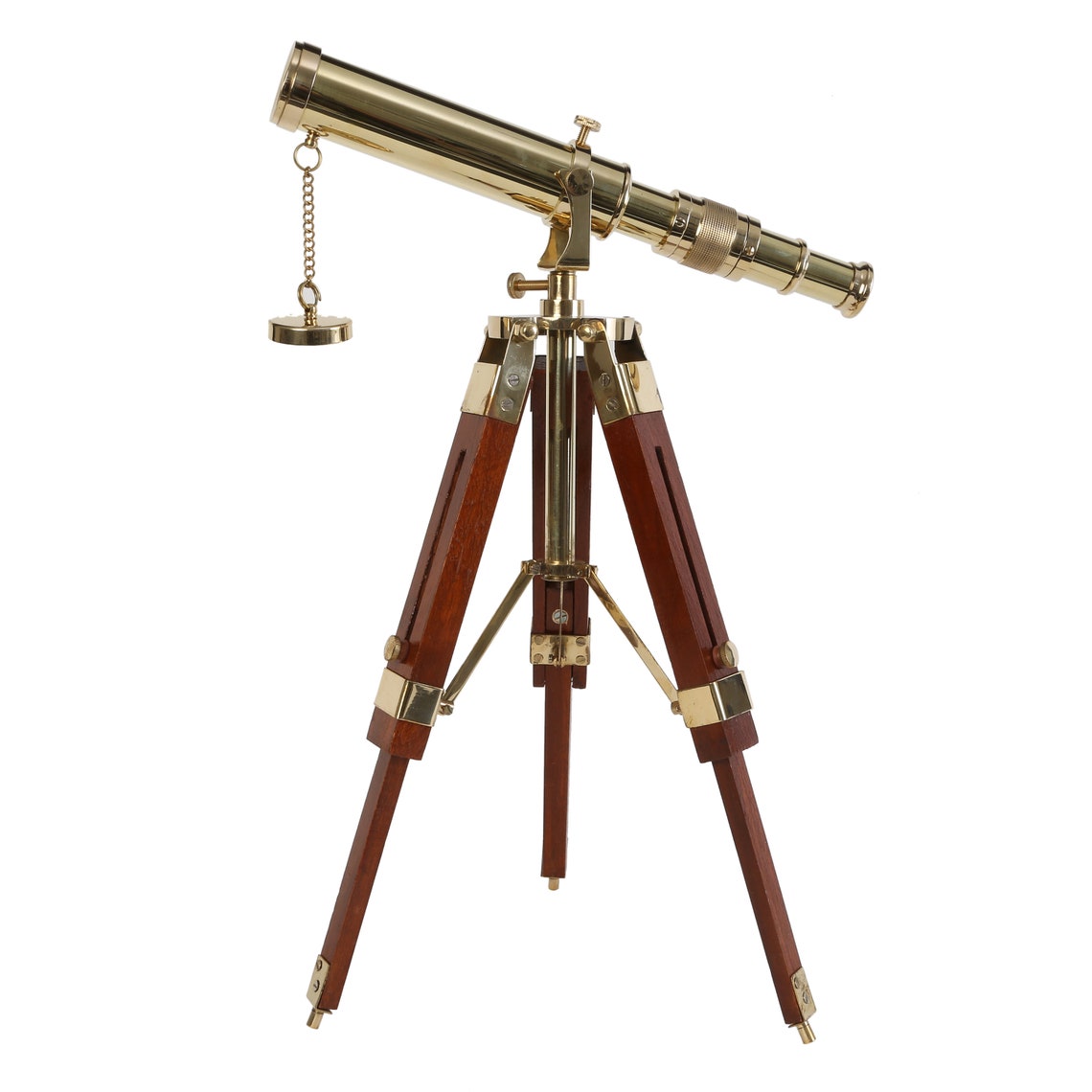 Brass Telescope on Tripod Stand Use for Home Decor & Table Accessory ...