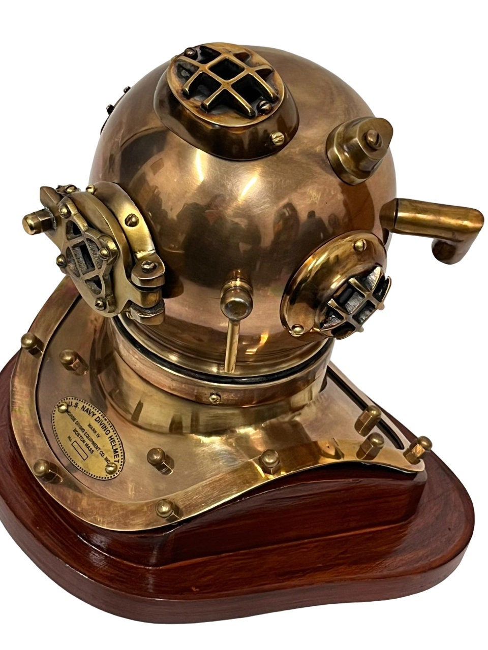 Scuba Diving Brass Helmet Deep Sea Diver Helmets With Wood Base ...