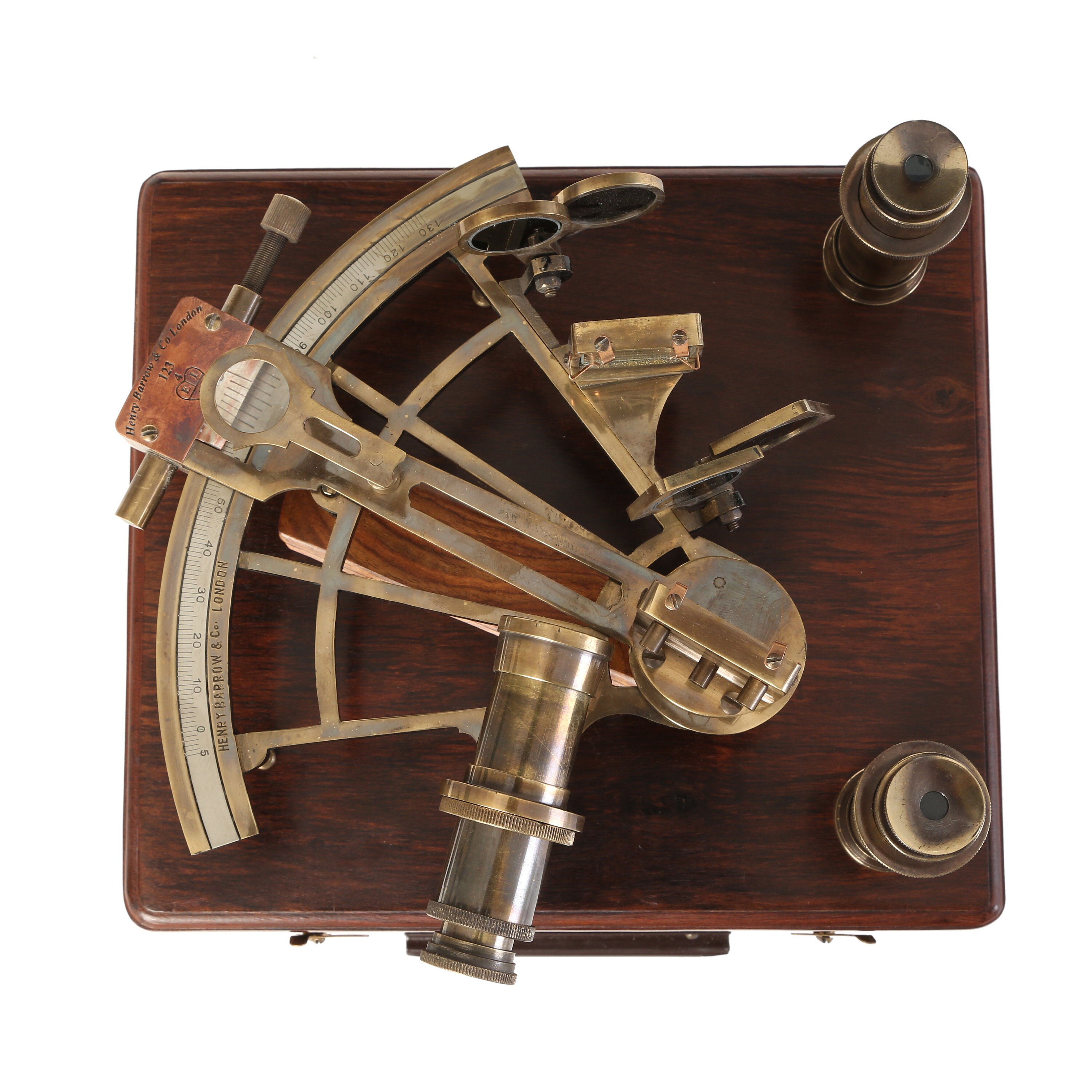 8" Marine Captain Sextant Brass Nautical With Wooden Box Gift Hiking ...