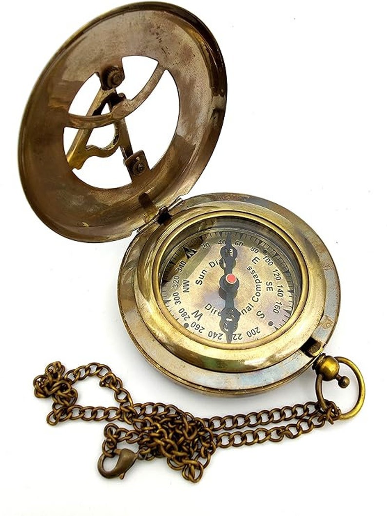 Sundial Compass, Steampunk Brass Sundial Compass, Sundial Watch With ...
