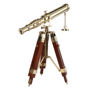 Brass Telescope on Tripod Stand Use for Home Decor & Table Accessory Nautical Spyglass Telescope ...