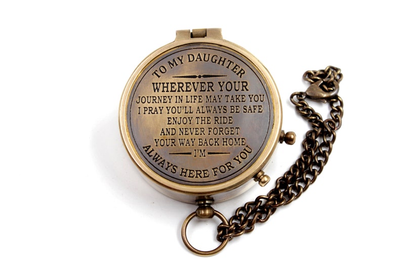 To My Daughter Graduation Day, Birthday Gifts Camping Compass Engraved ...