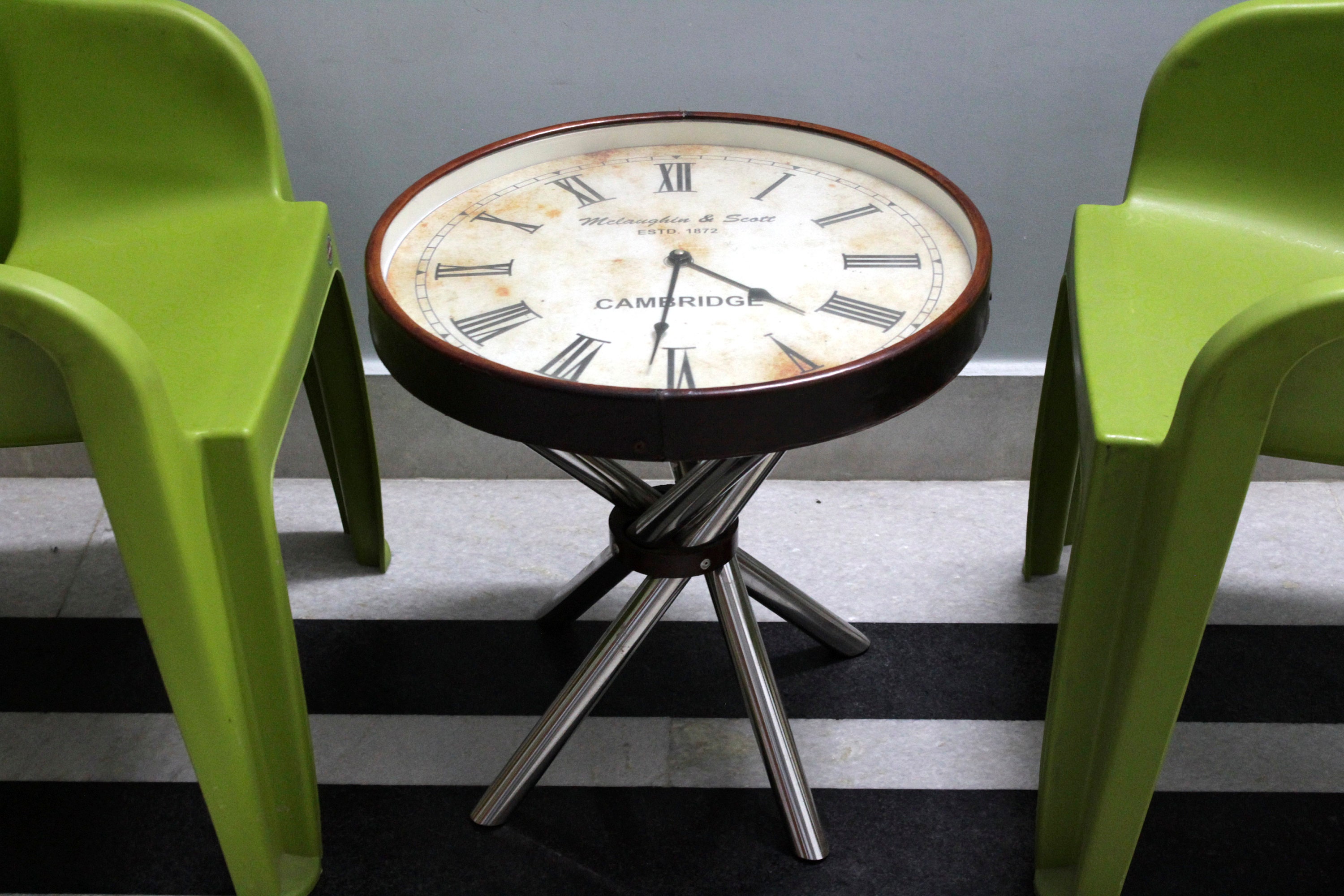 Unique Side Table Clock Table Round Coffee Table Cocktail - Etsy