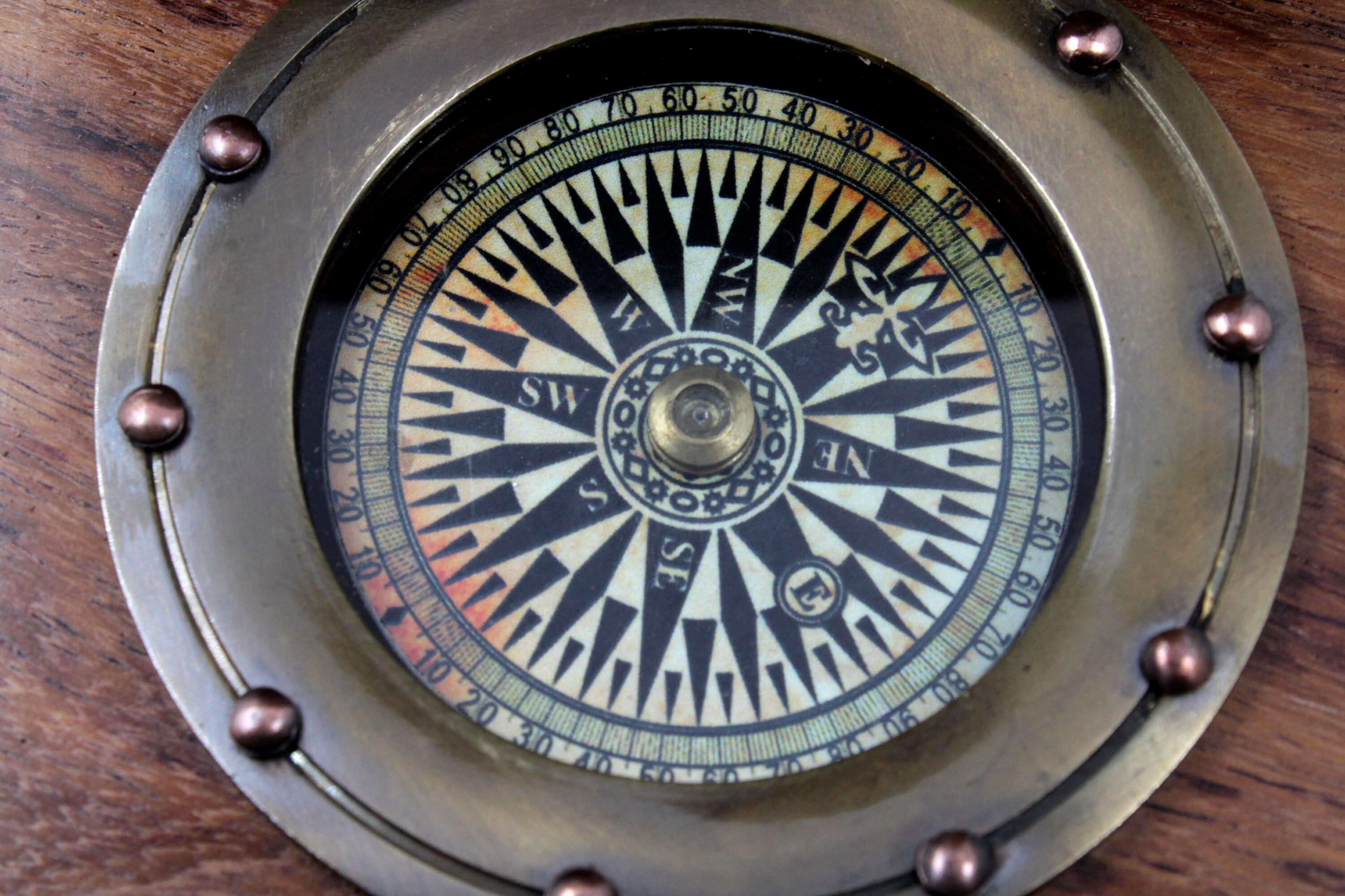 Authentic Clock Compass in Rose Wood Box, Replica Art Product Best Gift ...