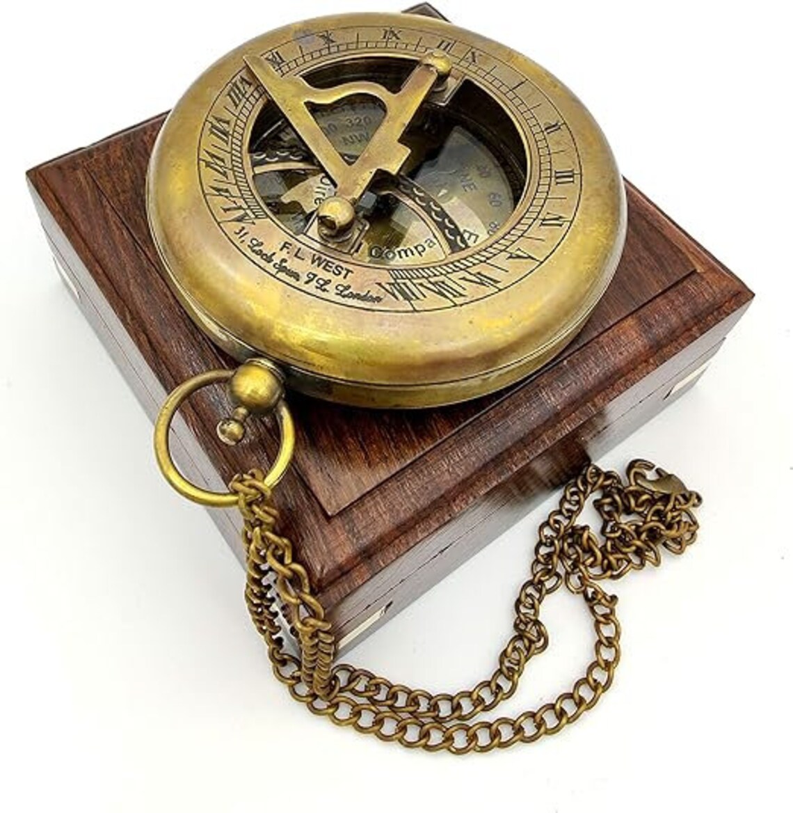 Sundial Compass, Steampunk Brass Sundial Compass, Sundial Watch With ...